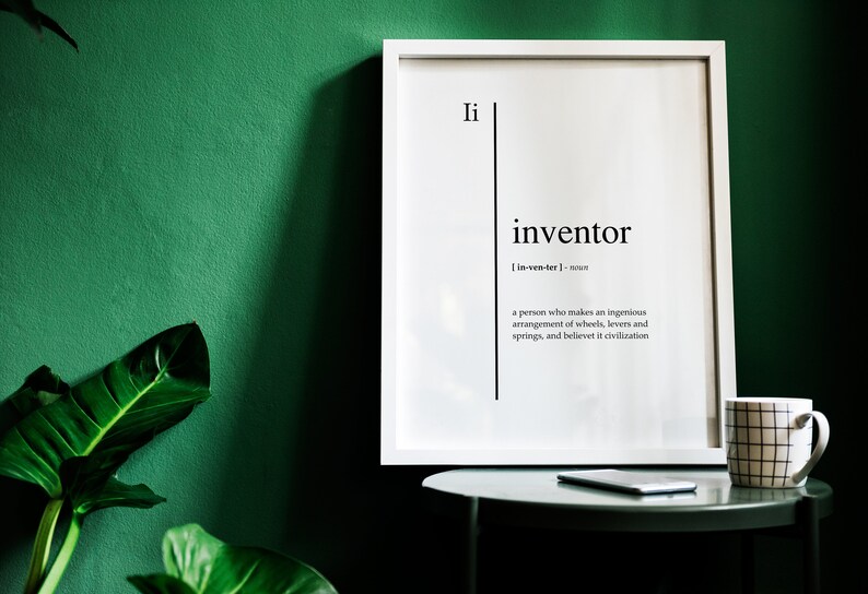 Inventor Definition Print Science Gift Dorm Wall Art Dorm - Etsy