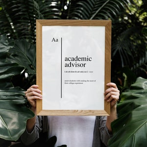 Academic Advisor Definition Print College Coworker Gift Dictionary ...