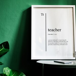 Teacher Funny Definition Poster School Teacher Dorm Wall Art - Etsy