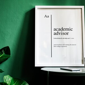 Academic Advisor Definition Print College Coworker Gift Dictionary ...