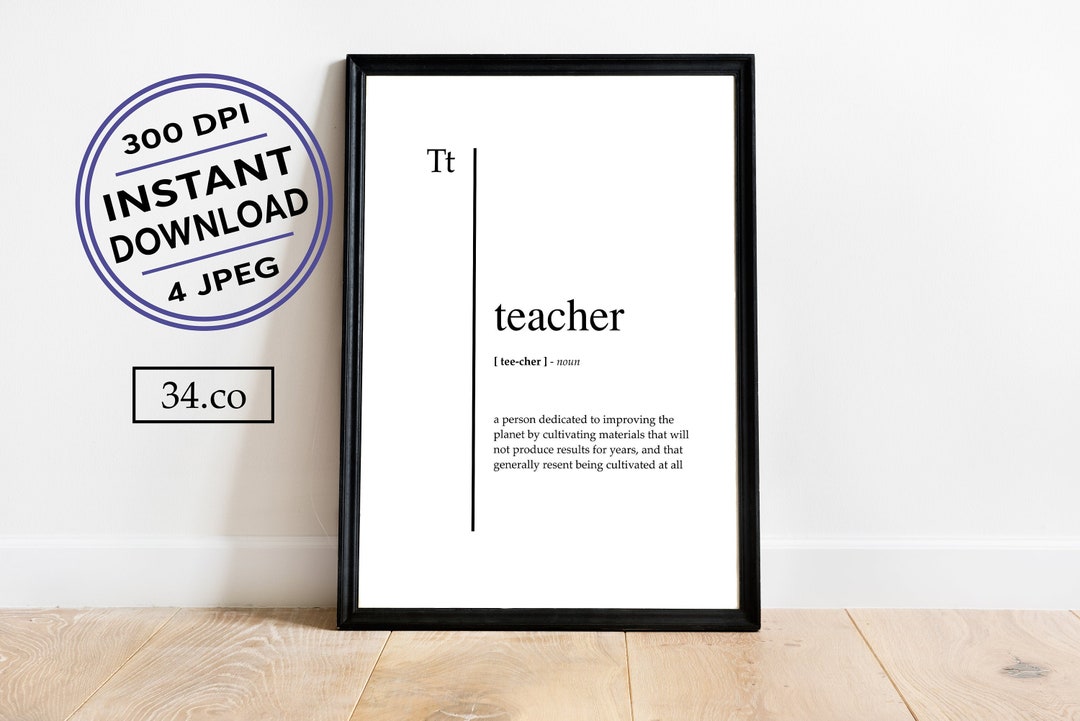 Teacher Funny Definition Poster School Teacher Dorm Wall Art - Etsy