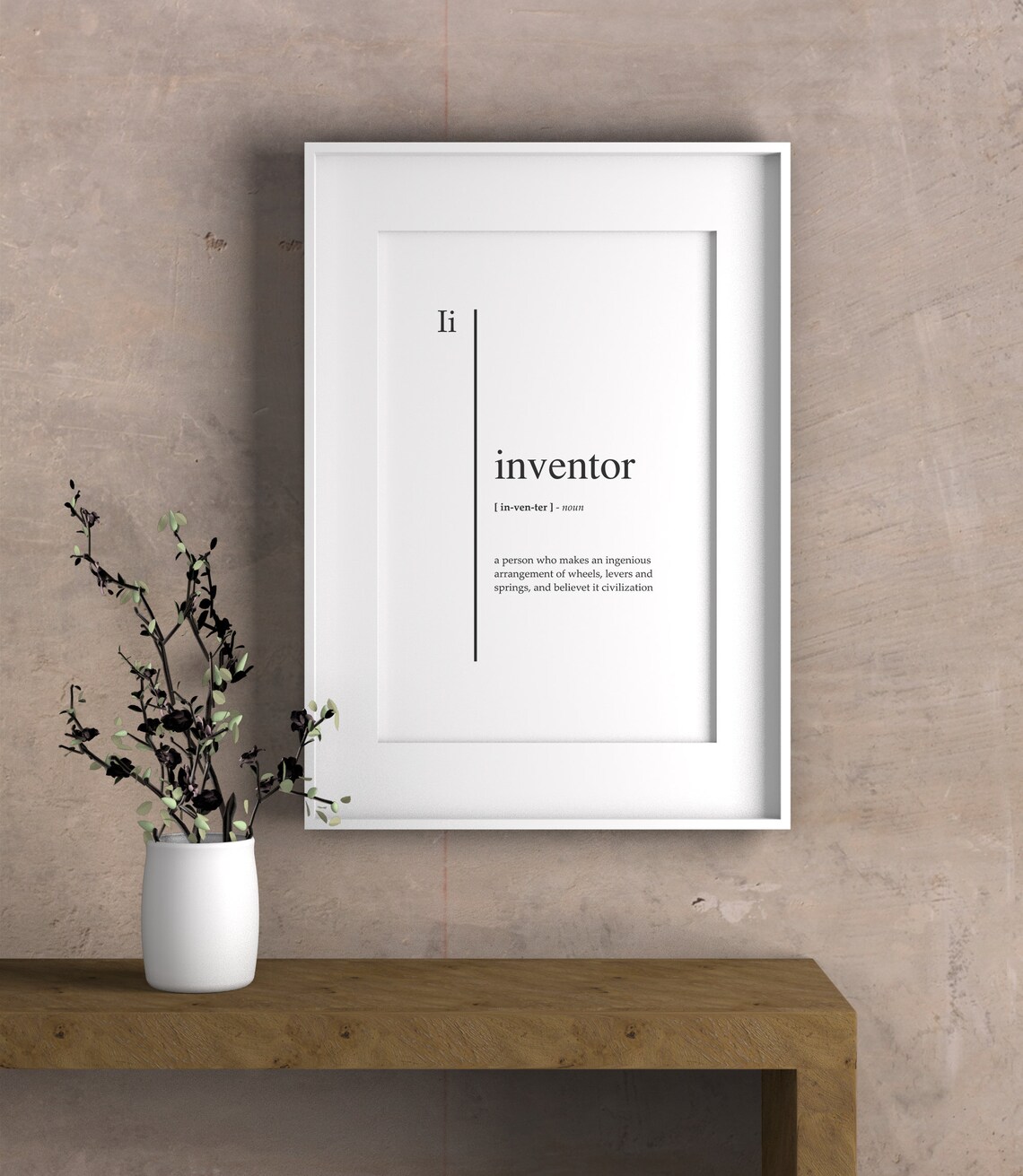 Inventor Definition Print Science Gift Dorm Wall Art Dorm - Etsy