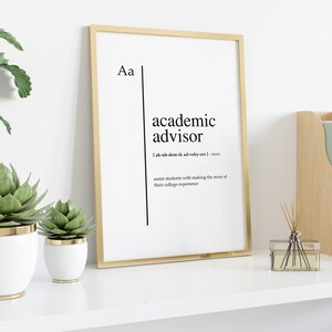 Academic Advisor Definition Print College Coworker Gift Dictionary ...