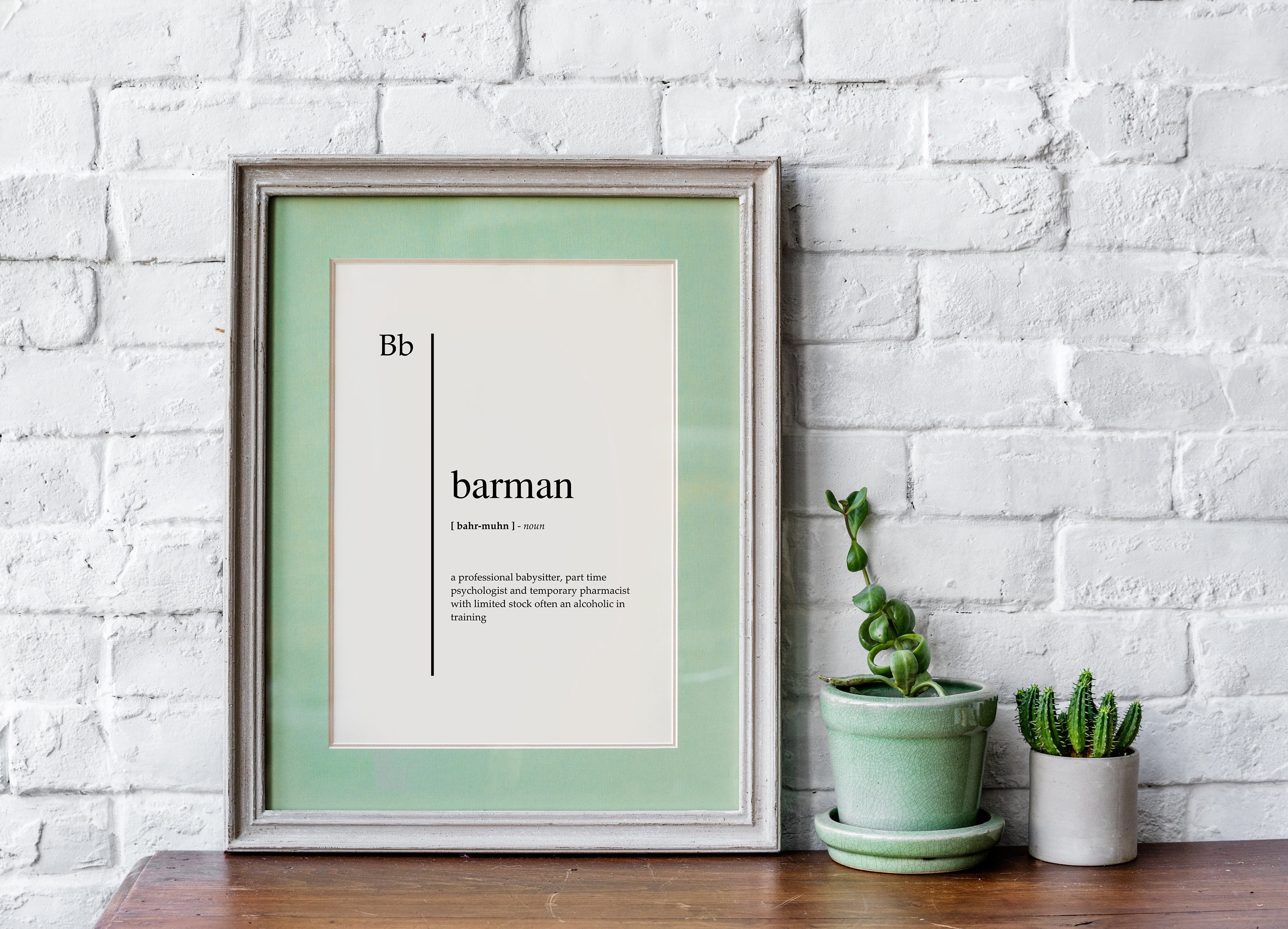 Barman Definition Print Gift for Barman Bar Owner Pub Poster - Etsy