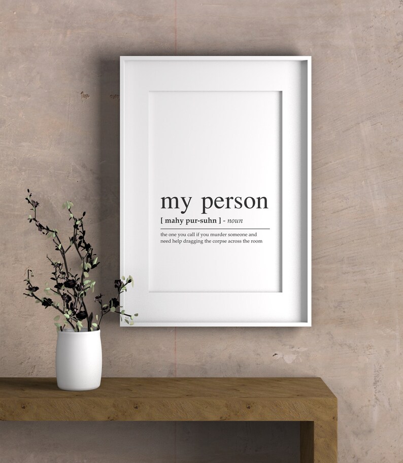 Greys Anatomy Printable You're My Person Definition - Etsy
