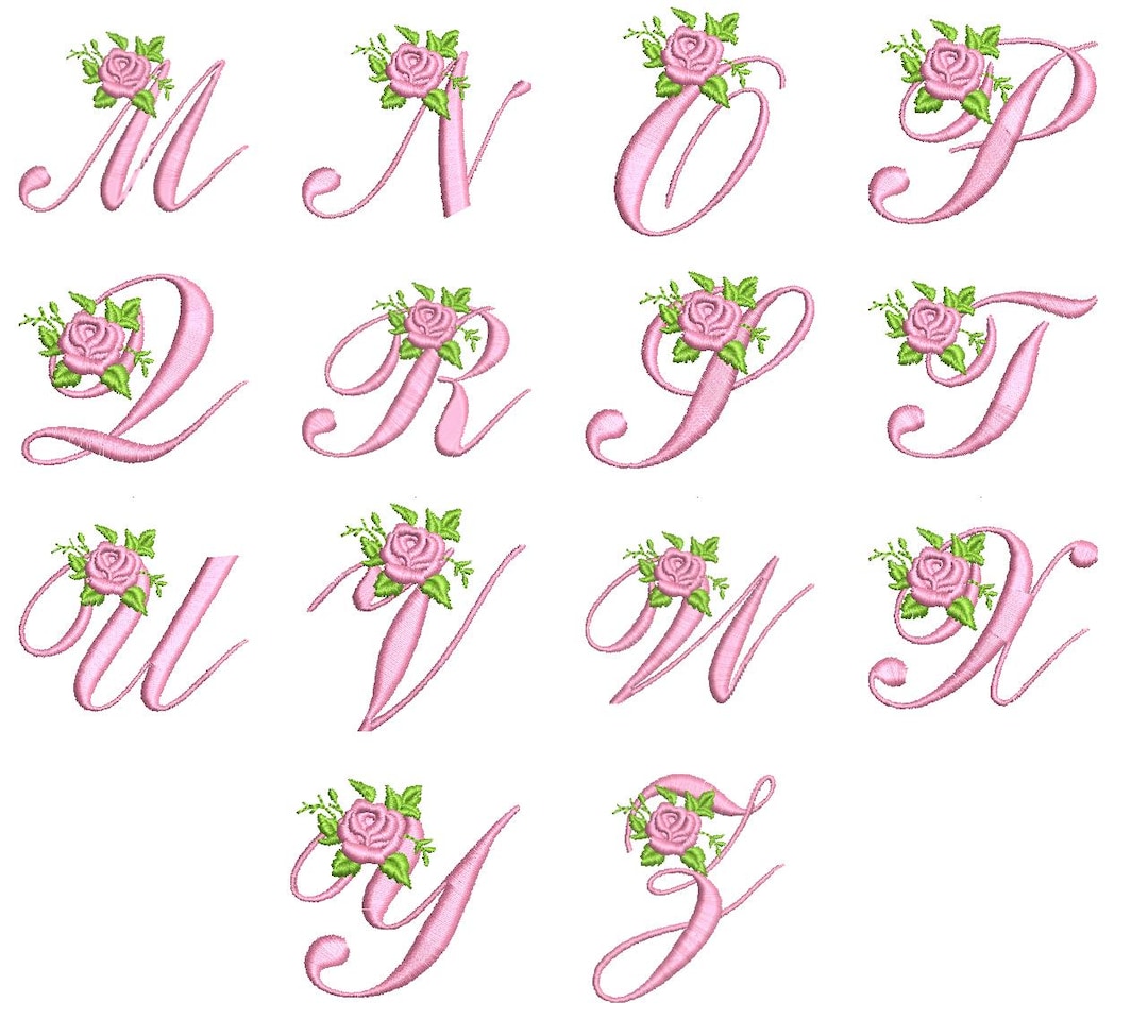 Matrices P/ Embroidery Alphabet Letters C/ Roses Cursive /abc - Etsy