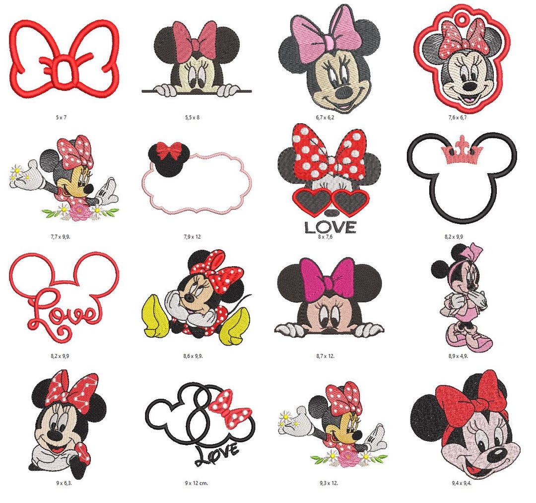 84 Dies for Minnie Embroidery Machines - Etsy