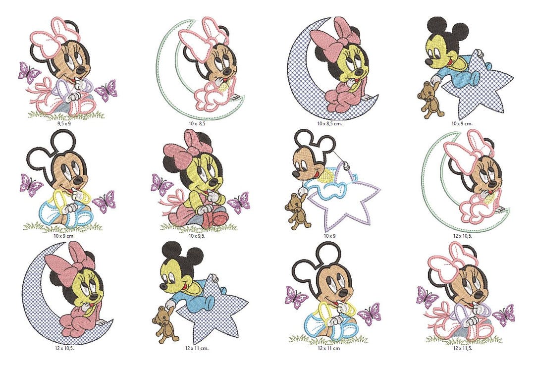 28 Dies for Mickey and Minnie Baby Embroidery Machines - Etsy