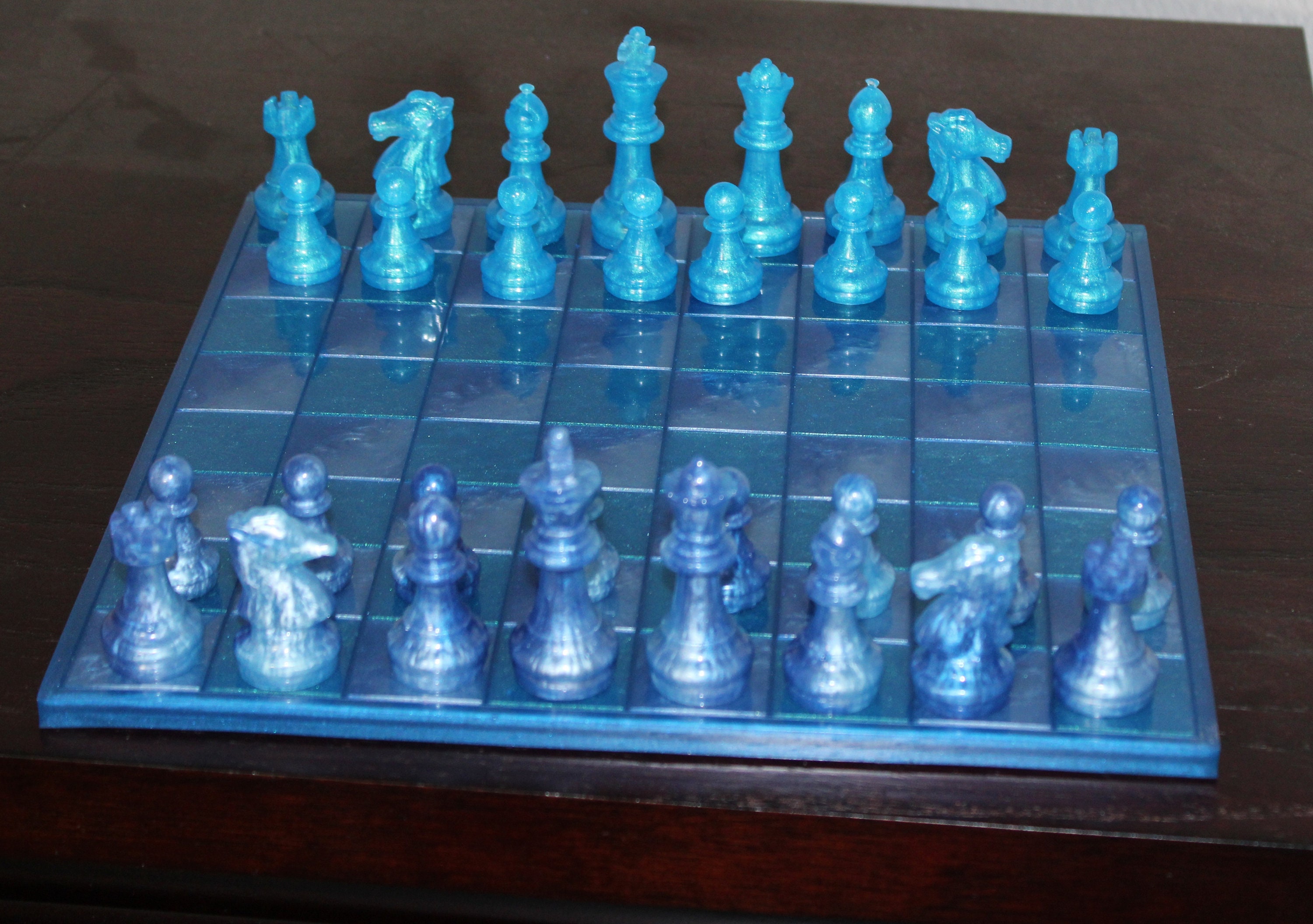Blue-shaded Chess Set - Etsy