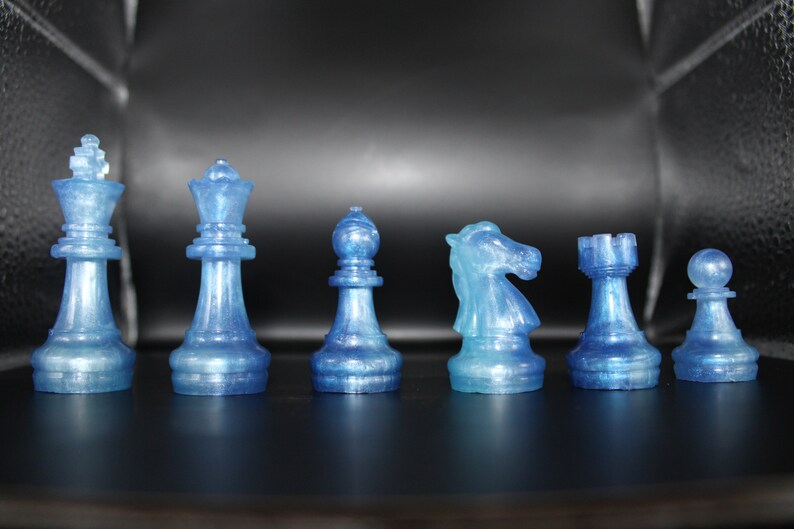 Blue-shaded Chess Set - Etsy