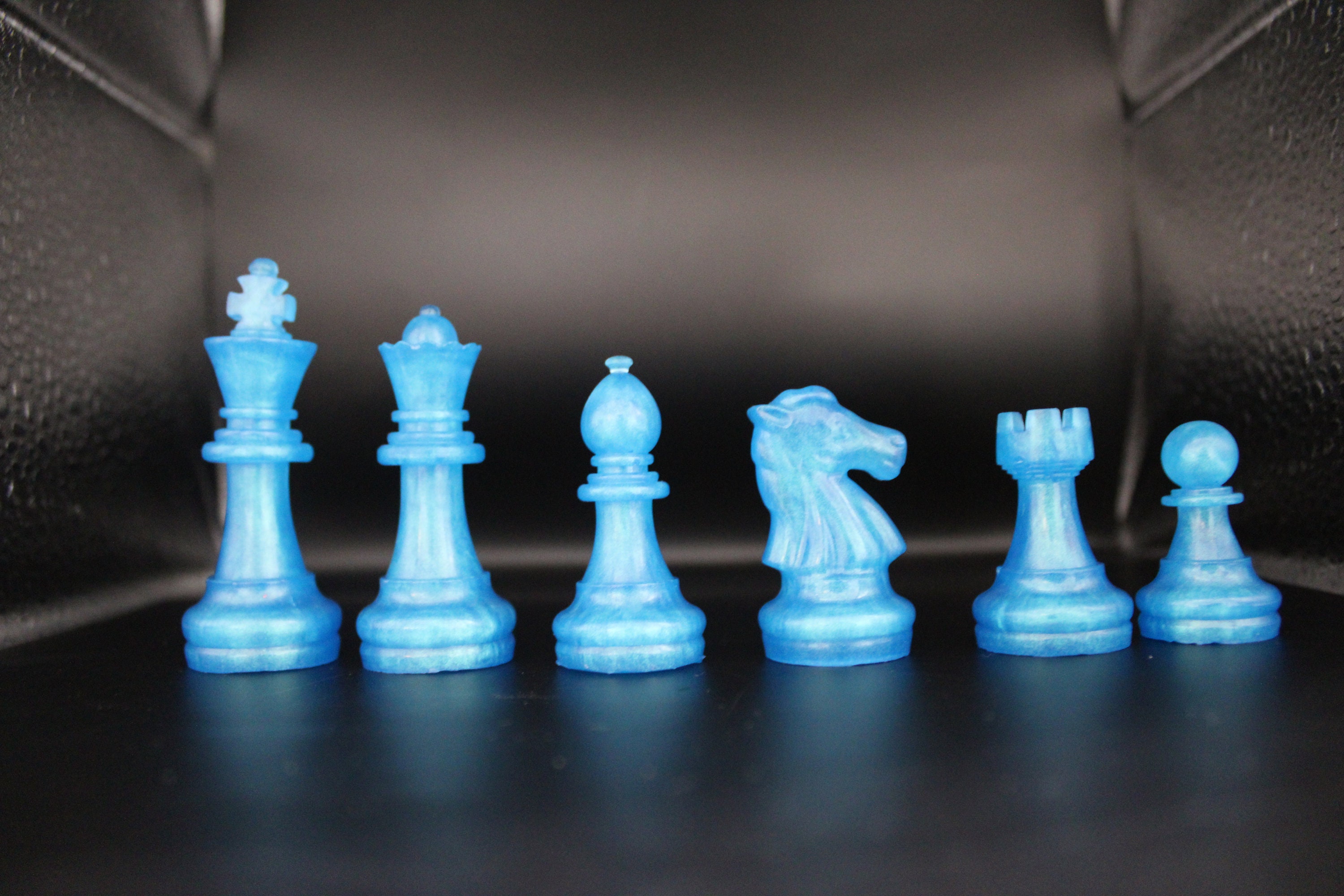 Blue-shaded Chess Set - Etsy