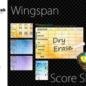 Laminated Wingspan Score Sheet, Original Game, European, Oceania ...