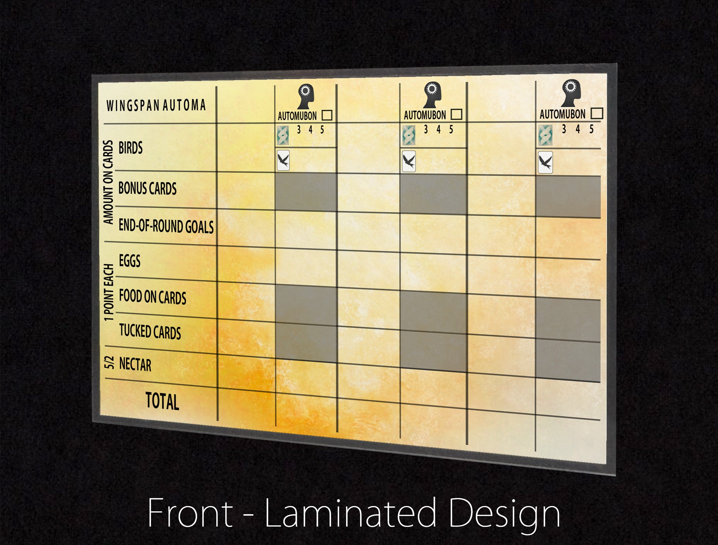 Wingspan Score Sheet, Laminated Reusable Dry Erase, Board Game - Etsy
