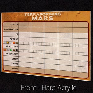 Premium Acrylic Terraforming Mars Score Sheet Upgrade, Reusable, Dry ...