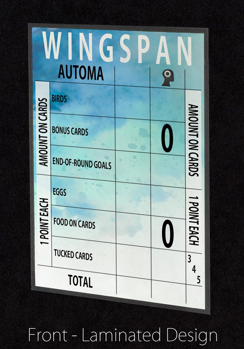 Wingspan Score Sheet, Laminated Reusable Dry Erase, Board Game - Etsy