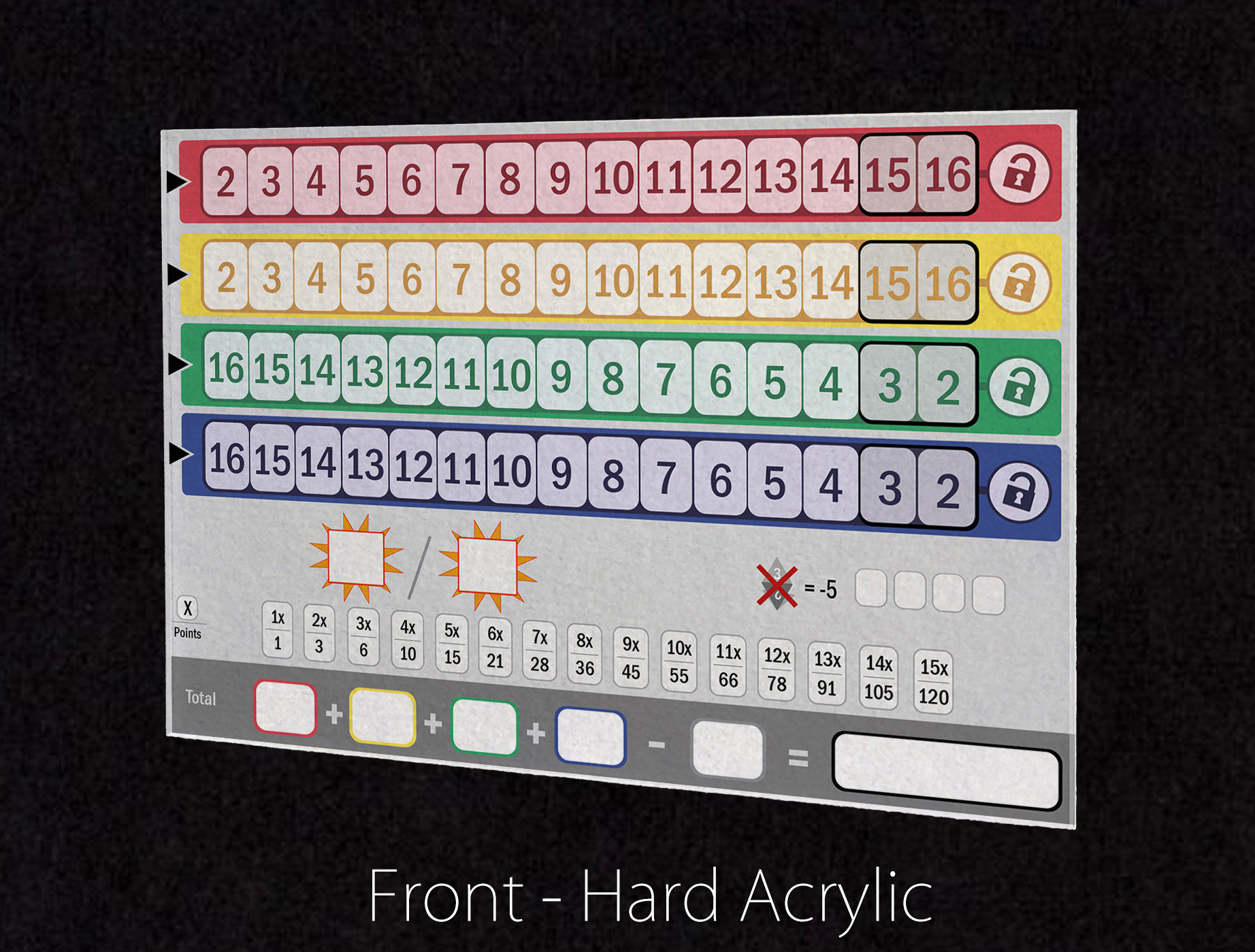 Qwixx Longo Acrylic Score Sheet – Reusable Dry Erase Board Game Score ...