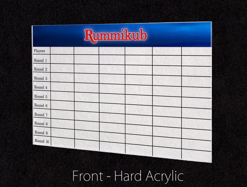 Premium Acrylic Rummikub Score Sheet Upgrade, Reusable, Dry Erase - Etsy