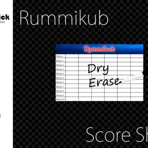 Laminated Rummikub Score Sheet, Waterproof, Reusable, Wet Erase and Dry ...