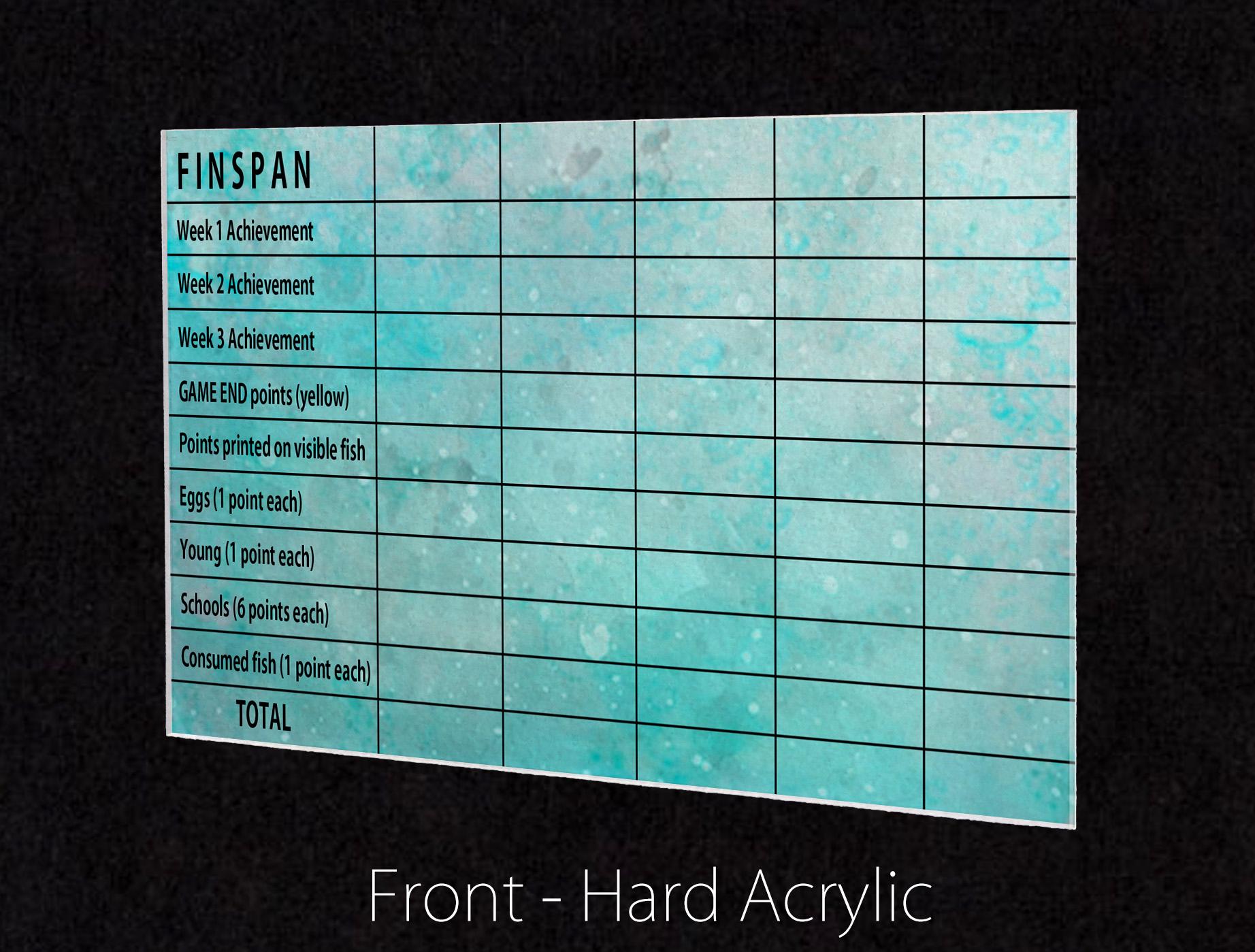 Finspan Acrylic Score Sheet – Reusable Dry Erase Board Game Score Pad ...