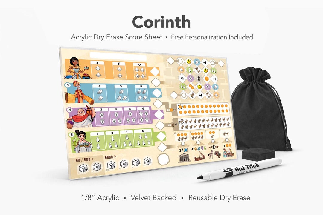 Acrylic Corinth Score Sheet, Hard Acrylic, Reusable Dry Erase Board - Etsy