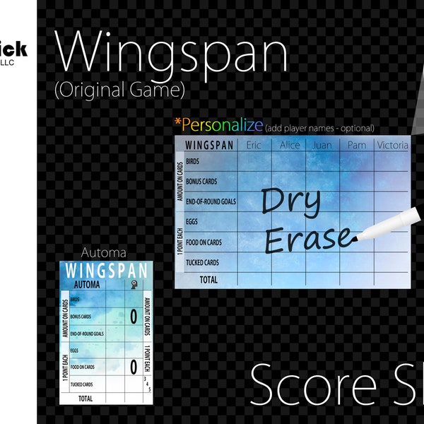 Wingspan Score Sheet Dry Erase - Etsy