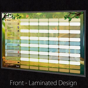 Laminated Everdell Score Sheet, Unofficial, Waterproof, Reusable, Wet ...