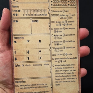 Premium Acrylic Gloomhaven Character Sheet Upgrade, Frosthaven ...