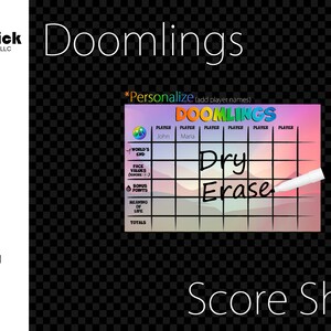 Laminated Doomlings Score Sheet, Waterproof, Reusable, Wet Erase and ...