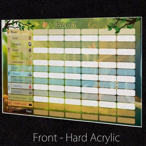 Premium Acrylic Everdell Score Sheet Upgrade, Unofficial, Reusable, Wet ...