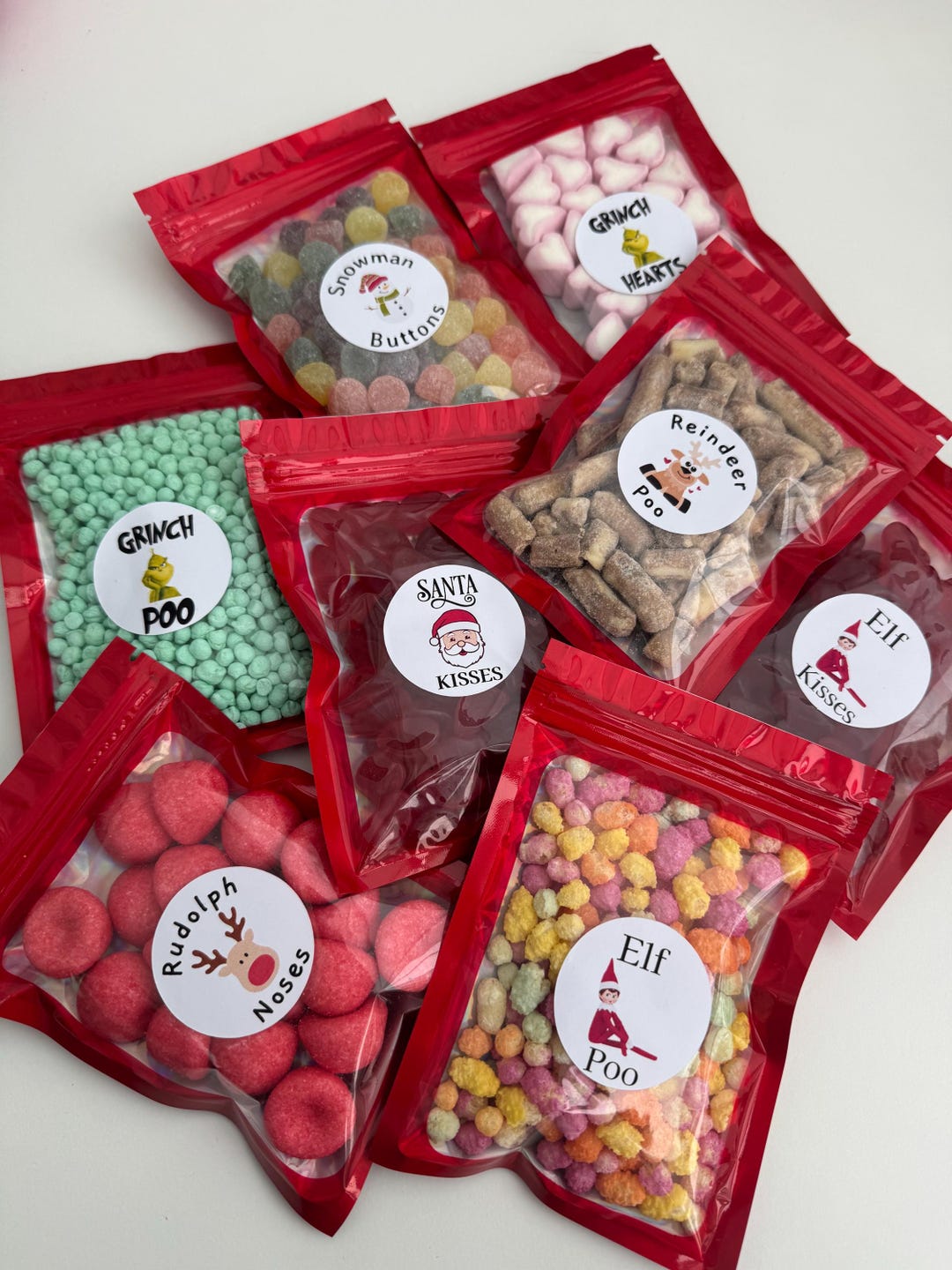 Novelty Christmas Sweet Pouches | Grinch Poo | Reindeer Poo | Snowman ...