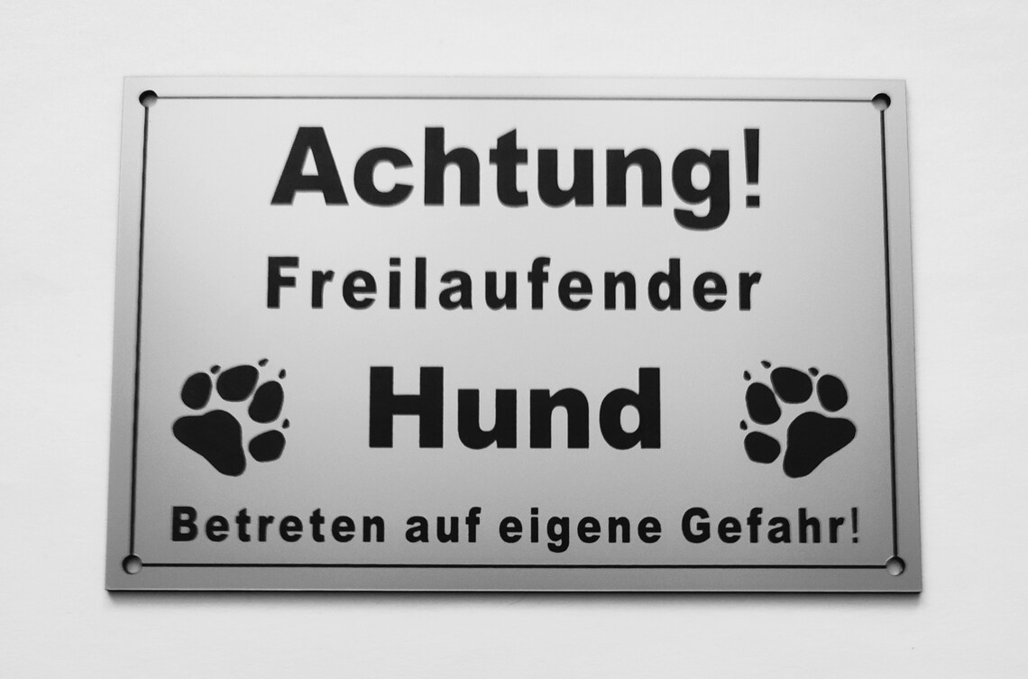 Hundeschild Warnschild Achtung Betreten auf eigene Gefahr ! Schild ...