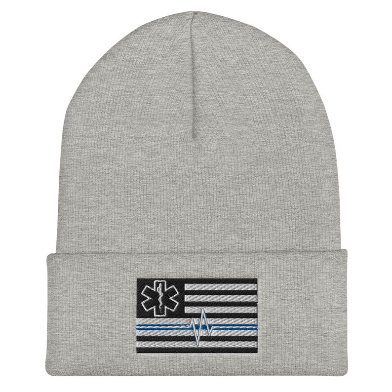EMS Beanie, EMT Hat, Thin White Line - Etsy