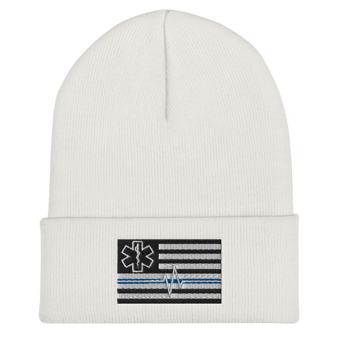 EMS Beanie, EMT Hat, Thin White Line - Etsy