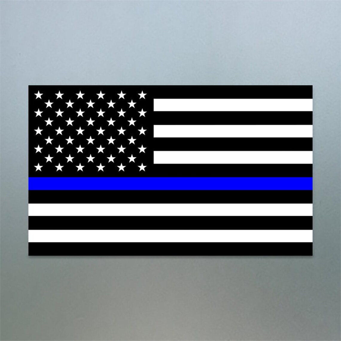 Thin Blue Line Flag Sticker, Blue Line Decal, Widow Decal, Laptop ...