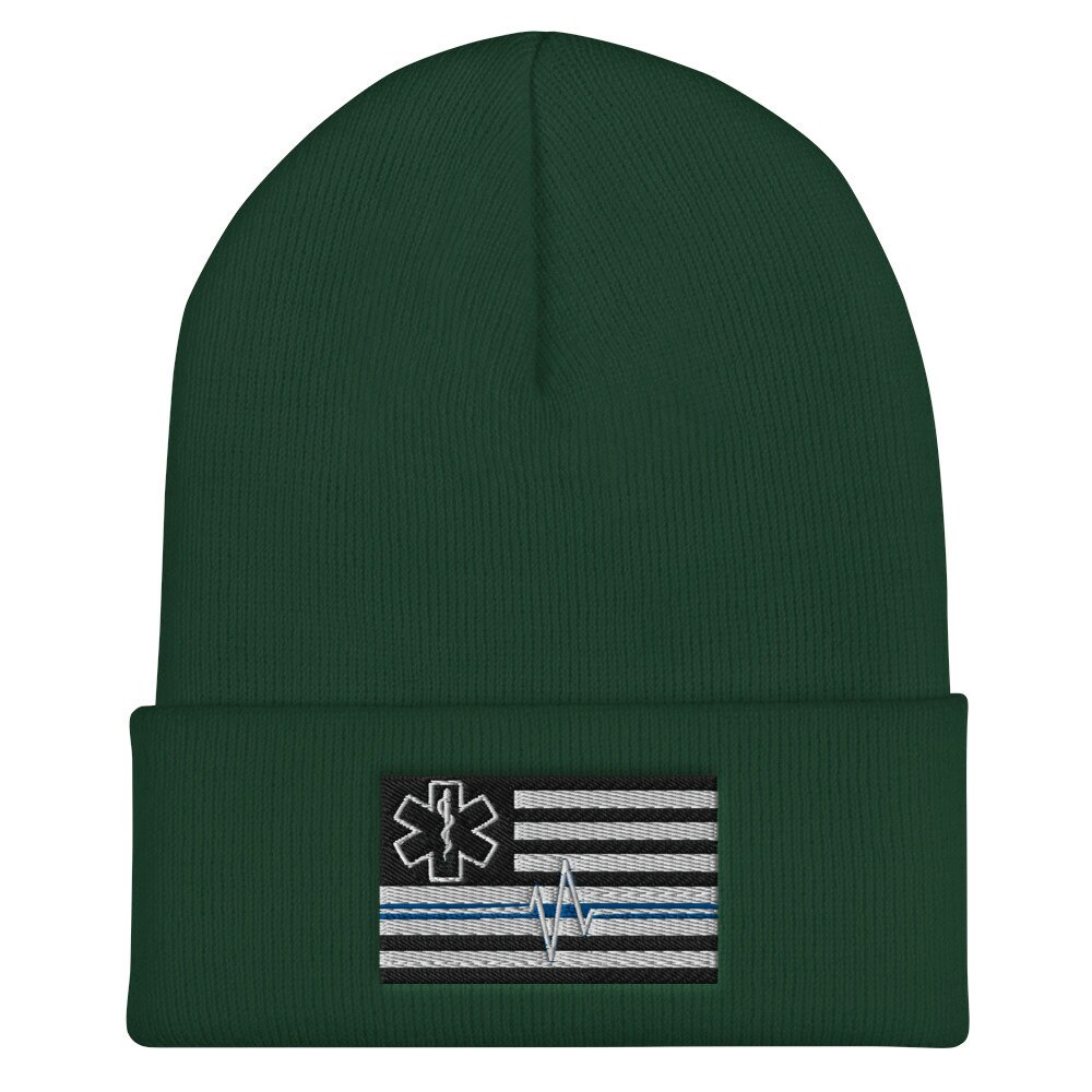 EMS Beanie, EMT Hat, Thin White Line - Etsy