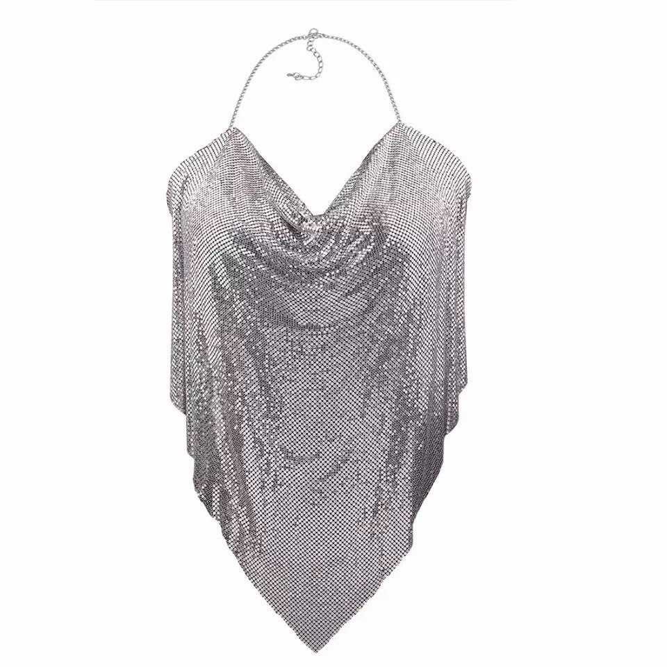 Ladies Chain Mail Backless Hanky Style Top Halter Top Clubbing - Etsy