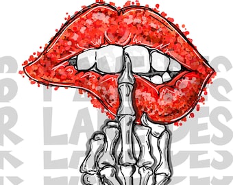 Middle Finger and Lips - Etsy