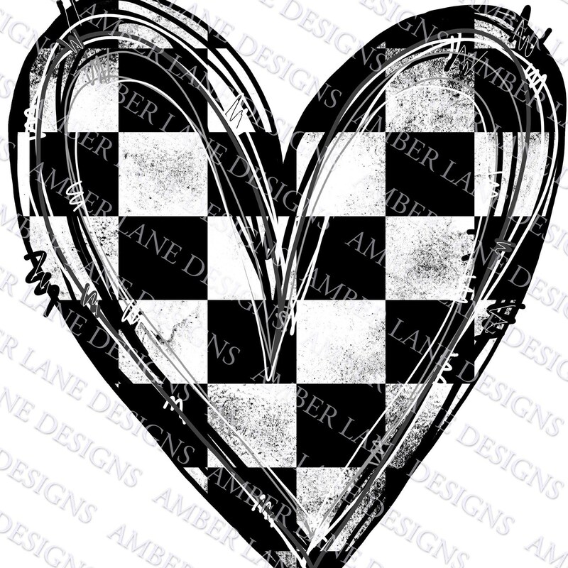 Checkered Heart - Etsy