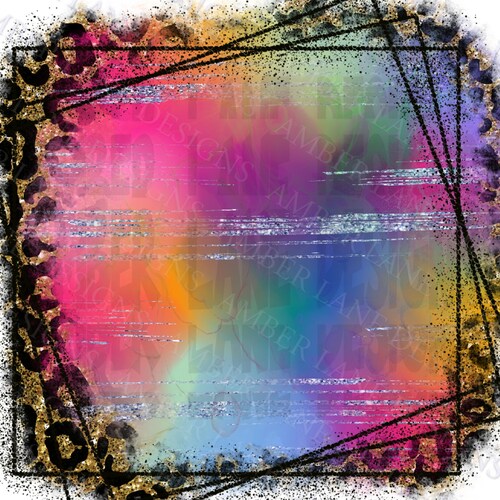 Rainbow Watercolor Inks Glitter and Leopard Print Splash - Etsy