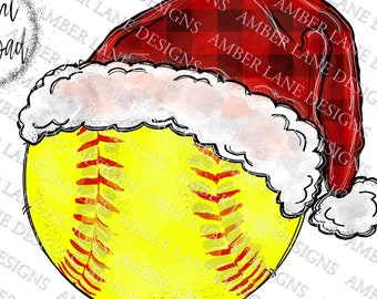 Santa Softball Christmas Png - Etsy