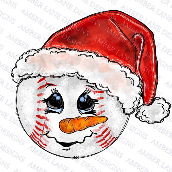 Baseball Snowman Svg - Etsy