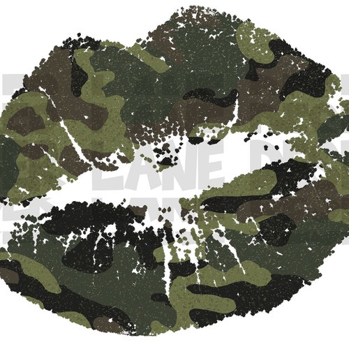 Camouflage Lips PNG Grunge Lips Distressed Camo - Etsy