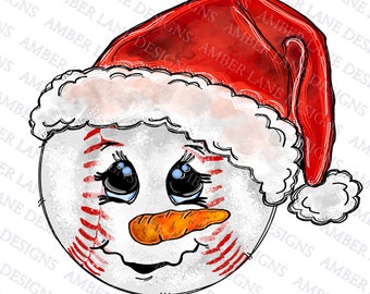 Baseball Snowman Sublimation - Etsy
