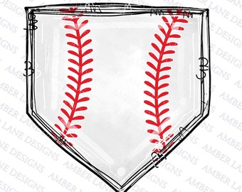 Baseball Home Plate PNG, Digital Download Doodle Drawing of Homeplate ...