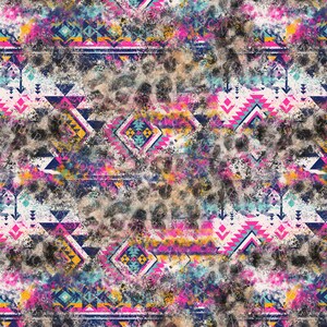 Seamless Pink Aztec and Leopard Print Backsplash, Sublimation ...