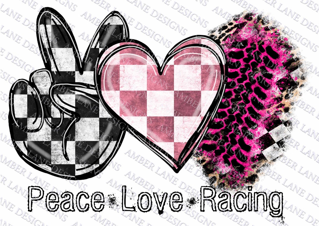 Peace, Love Racing Png ,pink Racing Track, PNG File hollow Text - Etsy