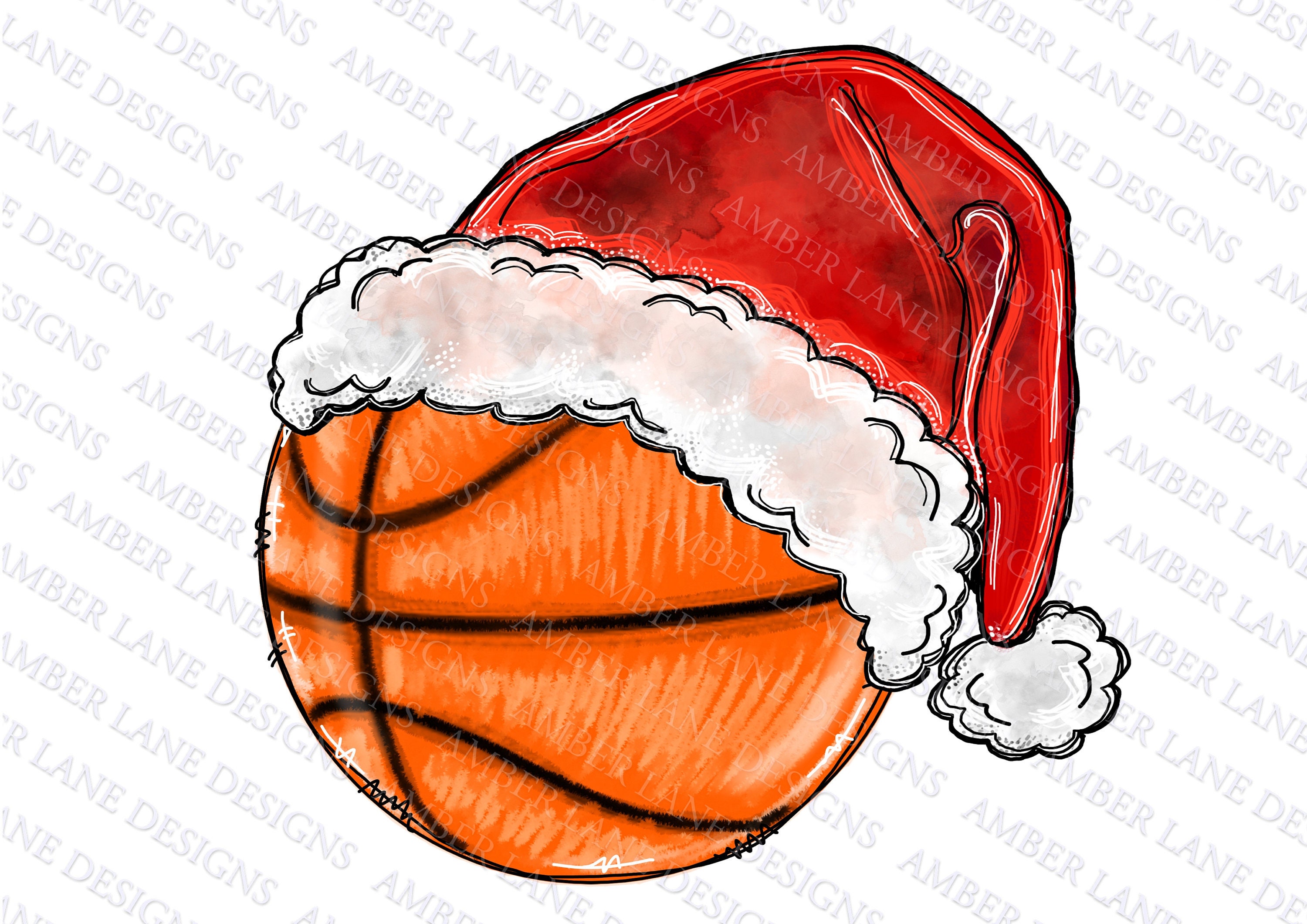 Basketball with Santa Hat PNG Sublimation Christmas | Etsy