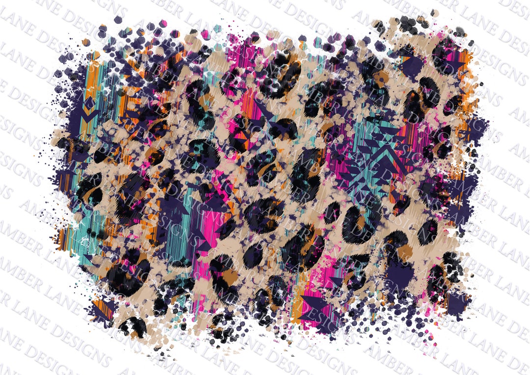 Aztec and Leopard Print Backsplash, Sublimation, Scrapbook Background ...