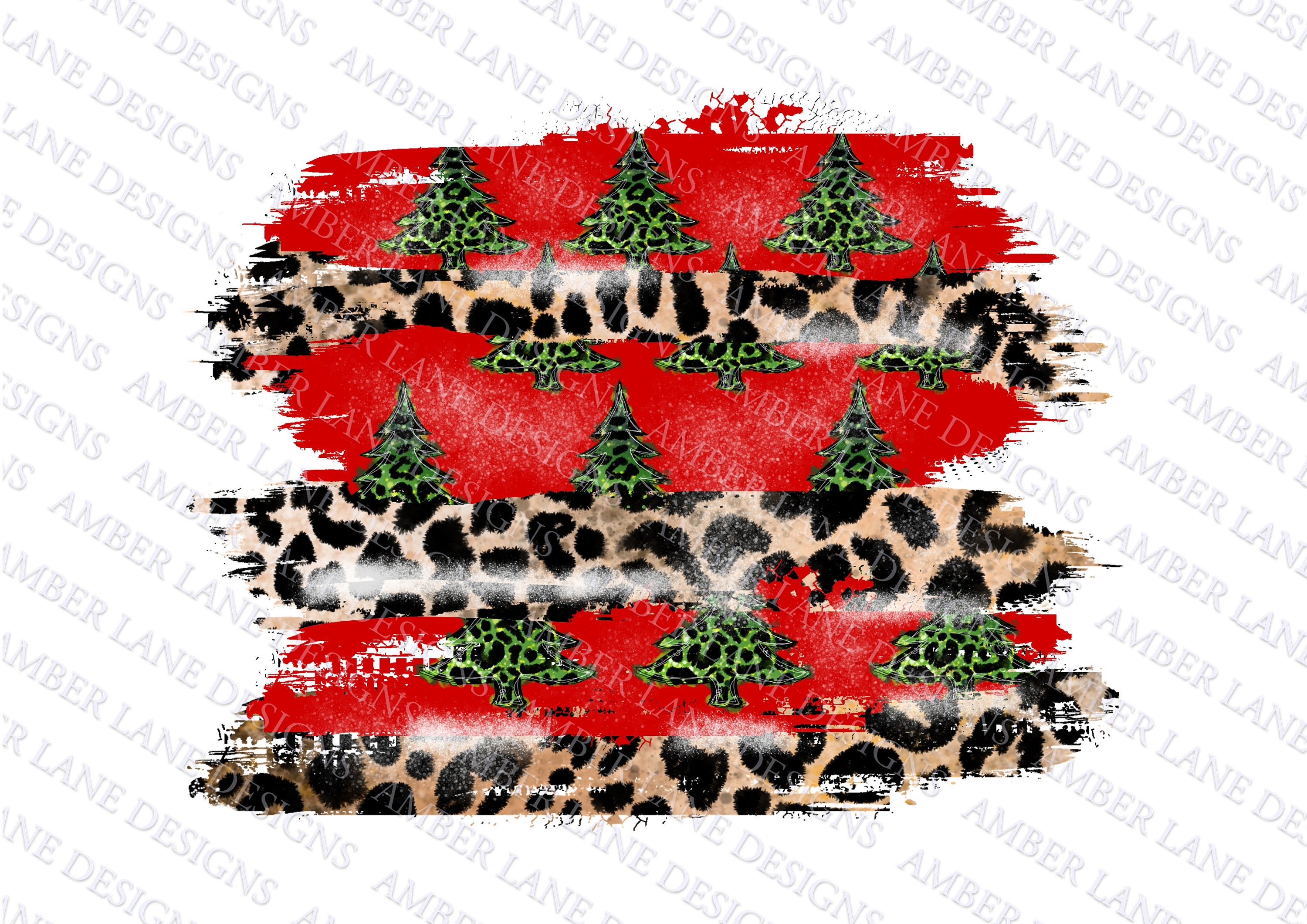 Green Leopard Christmas Tree Christmas Background Sublimation - Etsy