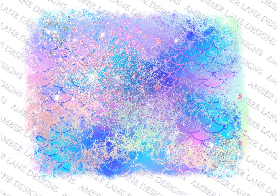 Mermaid Pastel Glitter Scales, Background Frame , Png File - Etsy